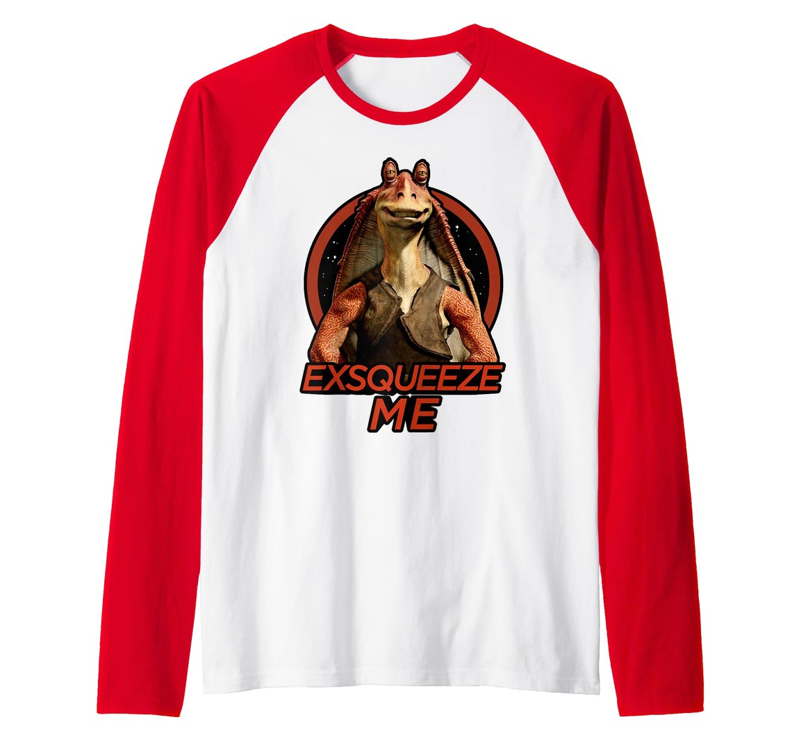 スターウォーズ ジャー・ジャー・ビンクス Jar Jar Binks Exsqueeze Me ポートレート ラグラン Tシャツ 半袖【商品情報】・ ブランド: スター・ウォーズ 公式ライセンス・ デザイン: ジャー・ジャー・ビンクス ポー...