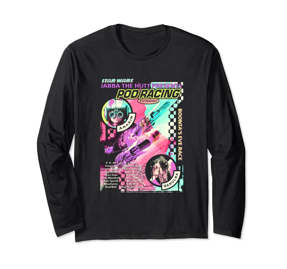 スターウォーズ ジャバ・ザ・ハット アナキン・スカイウォーカー セブルバ ポッドレース デザイン ロングTシャツ 長袖【商品情報】・ ブランド: スター・ウォーズ(Star Wars) 公式ライセンス・ デザイン: ジャバ・ザ・ハット ポッ...