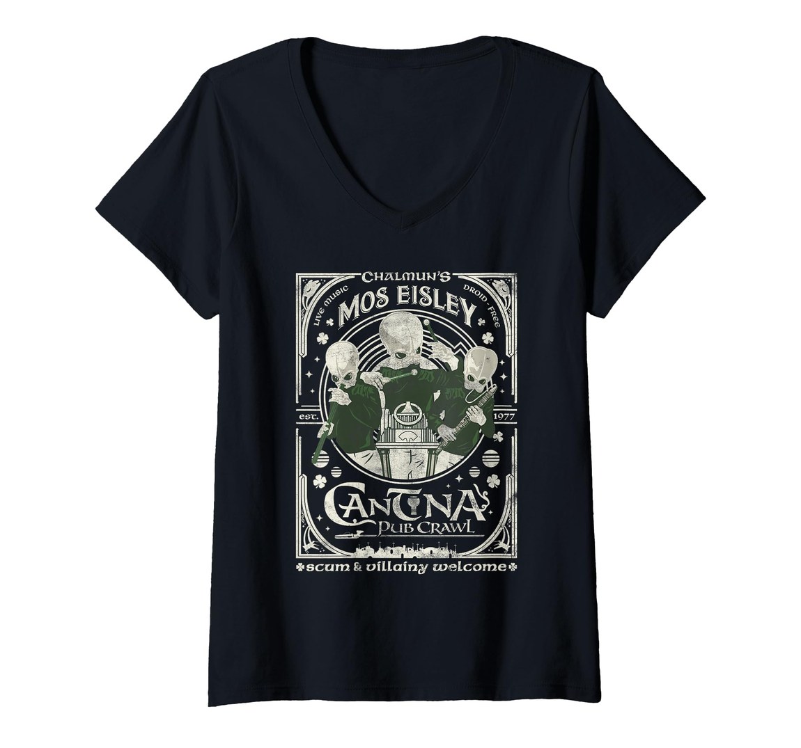 スターウォーズ モス・アイズリー・カンティーナ Mos Eisley Cantina セント・パトリックス・デイ パブクロール Vネック Tシャツ 半袖【商品情報】・ ブランド:スターウォーズ公式ライセンス・ デザイン:モス・アイズリー・カ...