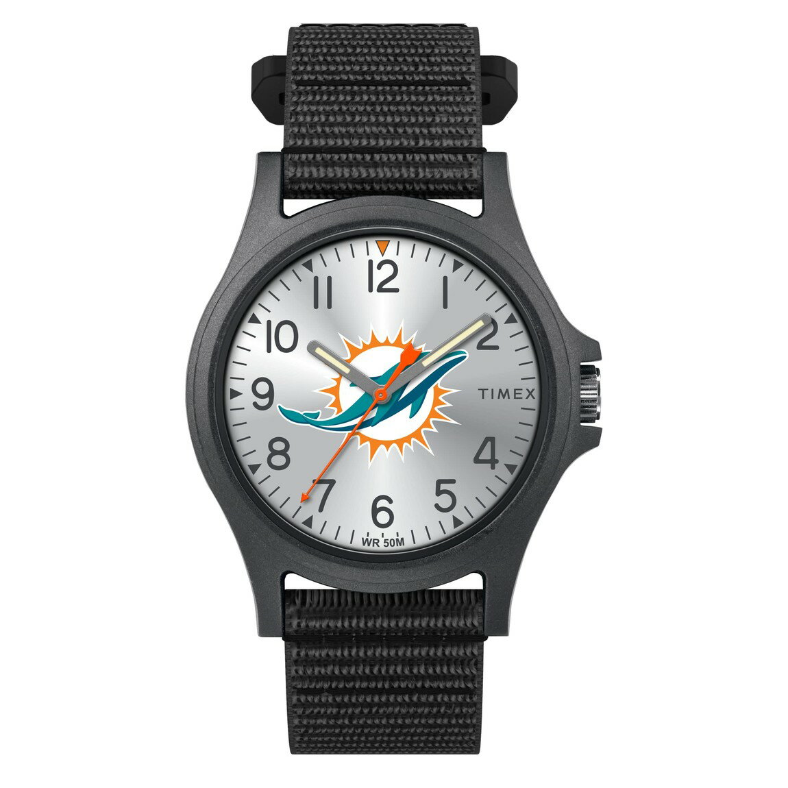 PRODUCT DETAILS タイメックス NFL Pride Miami Dolphins メンズ シルバー文字盤 ブラック ファーストラップ ナイロン 40mm【商品仕様】・ ムーブメント：クォーツ・ ケース径：40mm・ ケース素材...