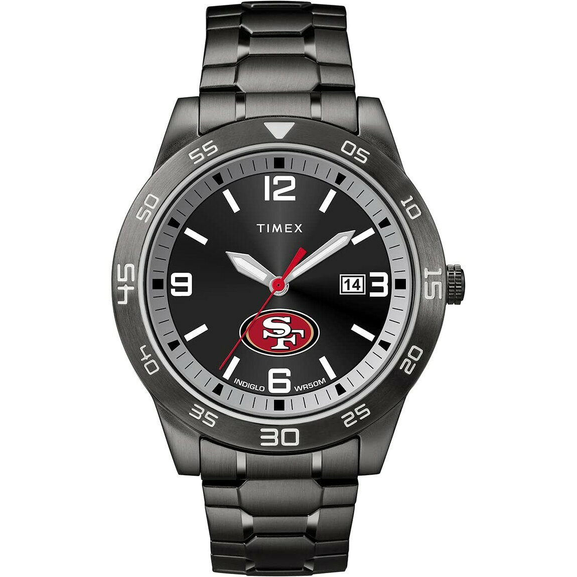 PRODUCT DETAILS タイメックス NFL Acclaim San Francisco 49ers メンズ ブラック文字盤 ステンレス バンド 42mm【商品仕様】・ ムーブメント：クォーツ・ ケース径：42mm・ ケース素材：真...