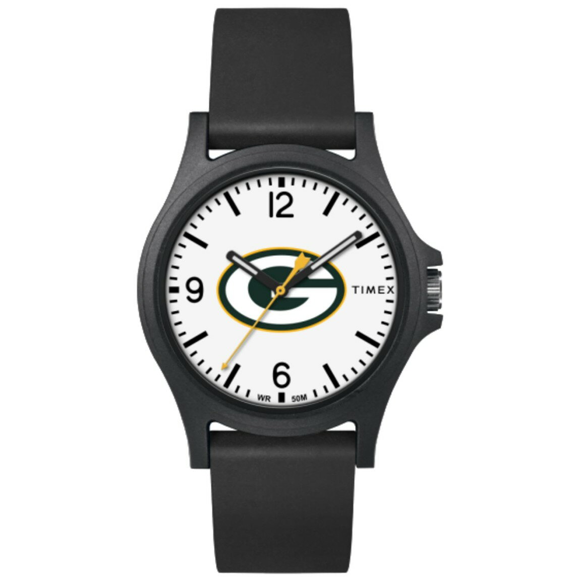 PRODUCT DETAILS タイメックス Arena メンズ グリーンベイ・パッカーズ NFL モデル ホワイト文字盤 ブラック 40mm【商品仕様】・ ムーブメント：クォーツ・ ケース径：40mm・ ケース素材：樹脂・ 文字盤色：ホワ...