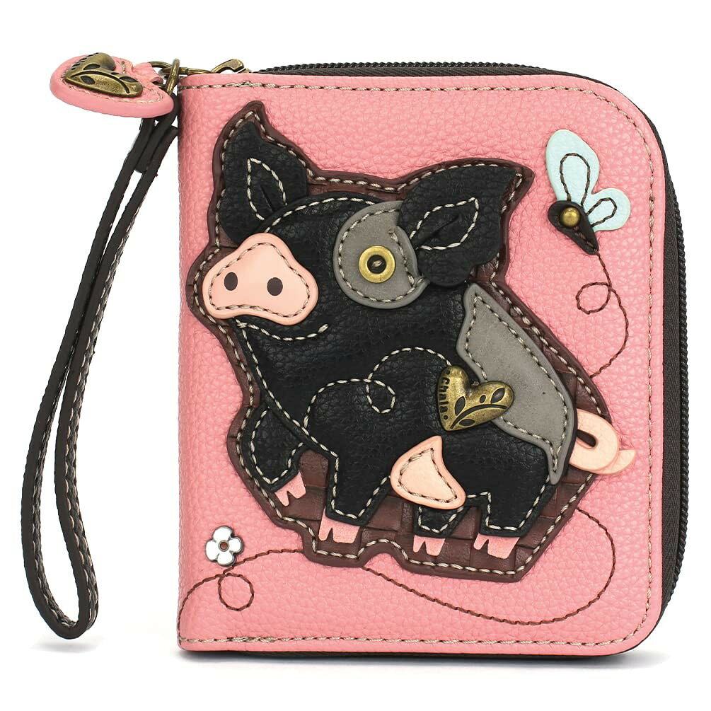 PRODUCT DETAILS CHALA ピッグ（ブタ） ジップウォレット リストレット付 ヴィガンレザー（合成皮革） ピンク【商品仕様】・ アイテム種別：財布（ジップアラウンド）・ シリーズ：Chala Pal・ 素材：ヴィガンレザー（...