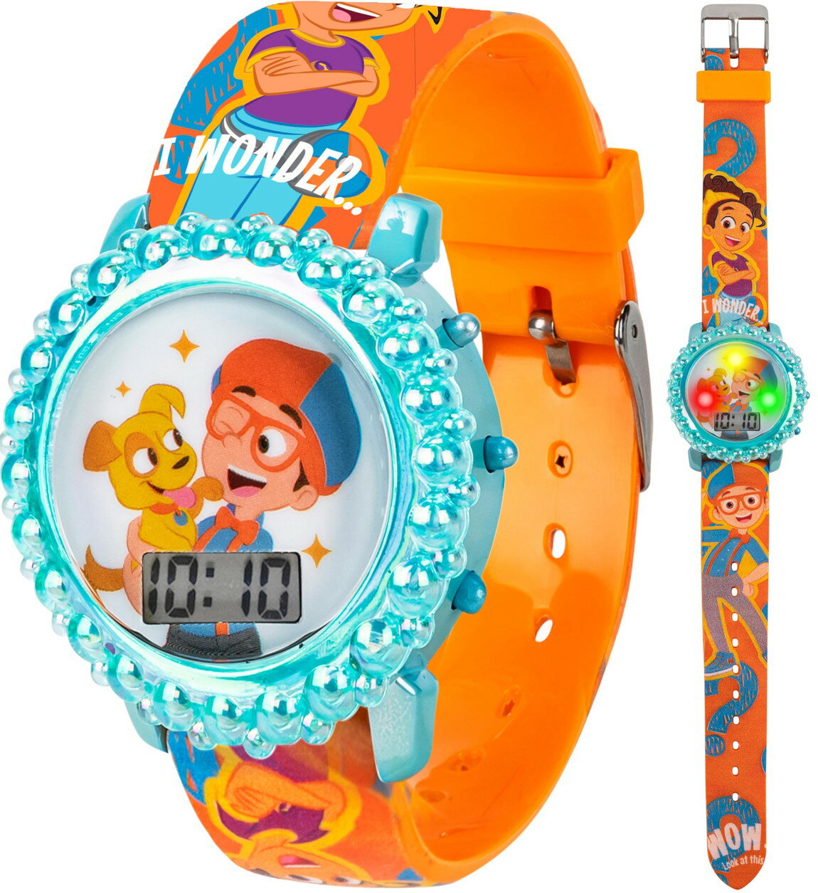 PRODUCT DETAILS Blippi キッズ用 腕時計 デジタル LEDライト付き 知育玩具 キャラクターウォッチ オレンジ【商品仕様】・ブランド：Blippi・タイプ：デジタル腕時計・機能：LED点滅ライト・素材：ソフトシリコン（...