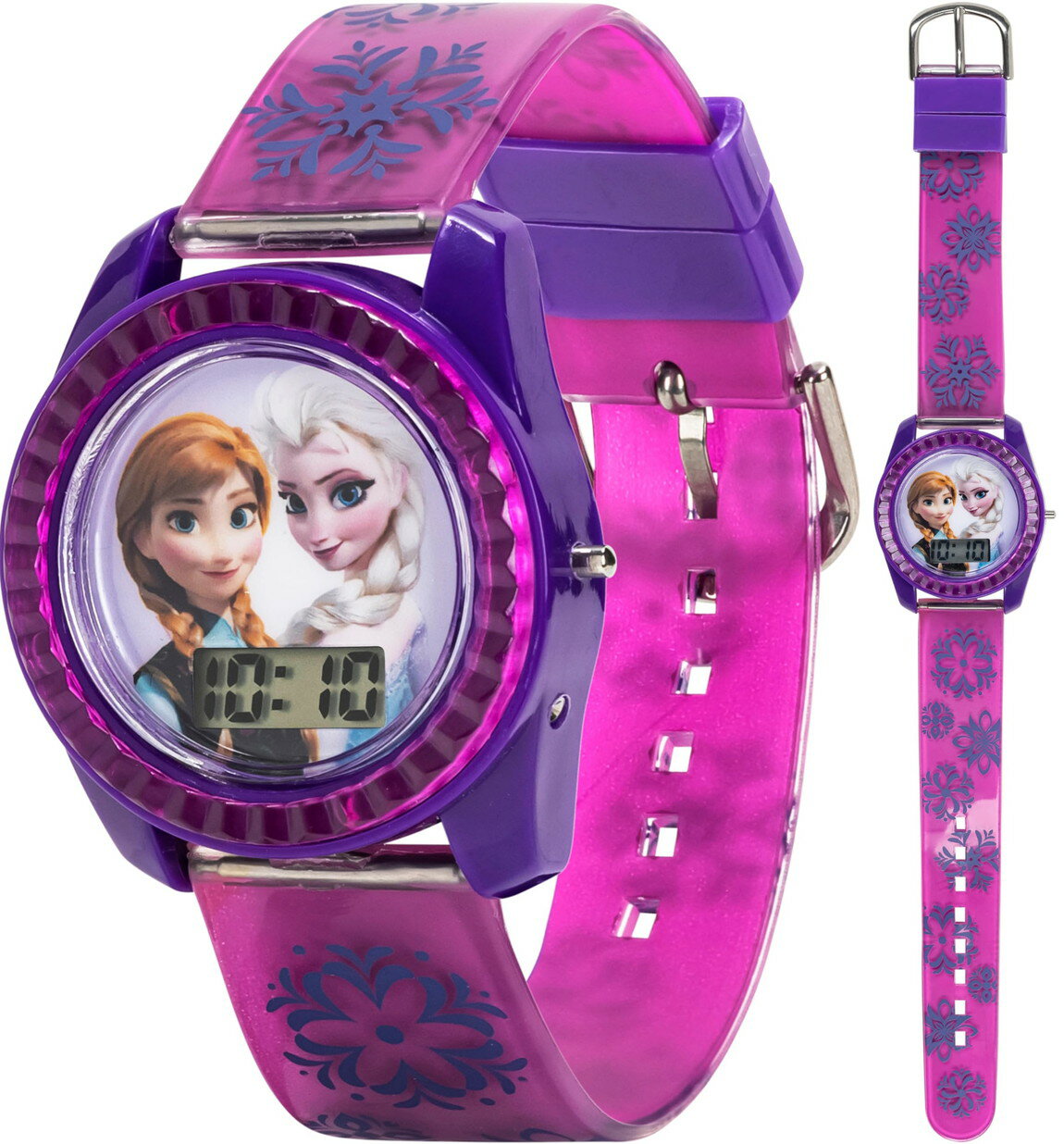 PRODUCT DETAILS Disney Frozen デジタル腕時計 アナと雪の女王 キッズウォッチ パープル ストラップ【商品仕様】・ブランド：Disney・タイプ：デジタル腕時計・文字盤デザイン：アナとエルサ・ストラップ素材：プラ...