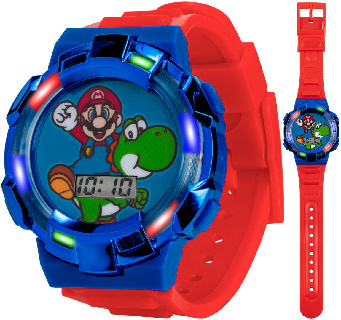 PRODUCT DETAILS Super Mario キッズ デジタルウォッチ 腕時計 マリオ＆ヨッシー ライトアップ機能付き レッド【商品仕様】・ブランド：Nintendo・表示方式：デジタル（LCDディスプレイ）・文字盤：マリオ＆ヨッ...