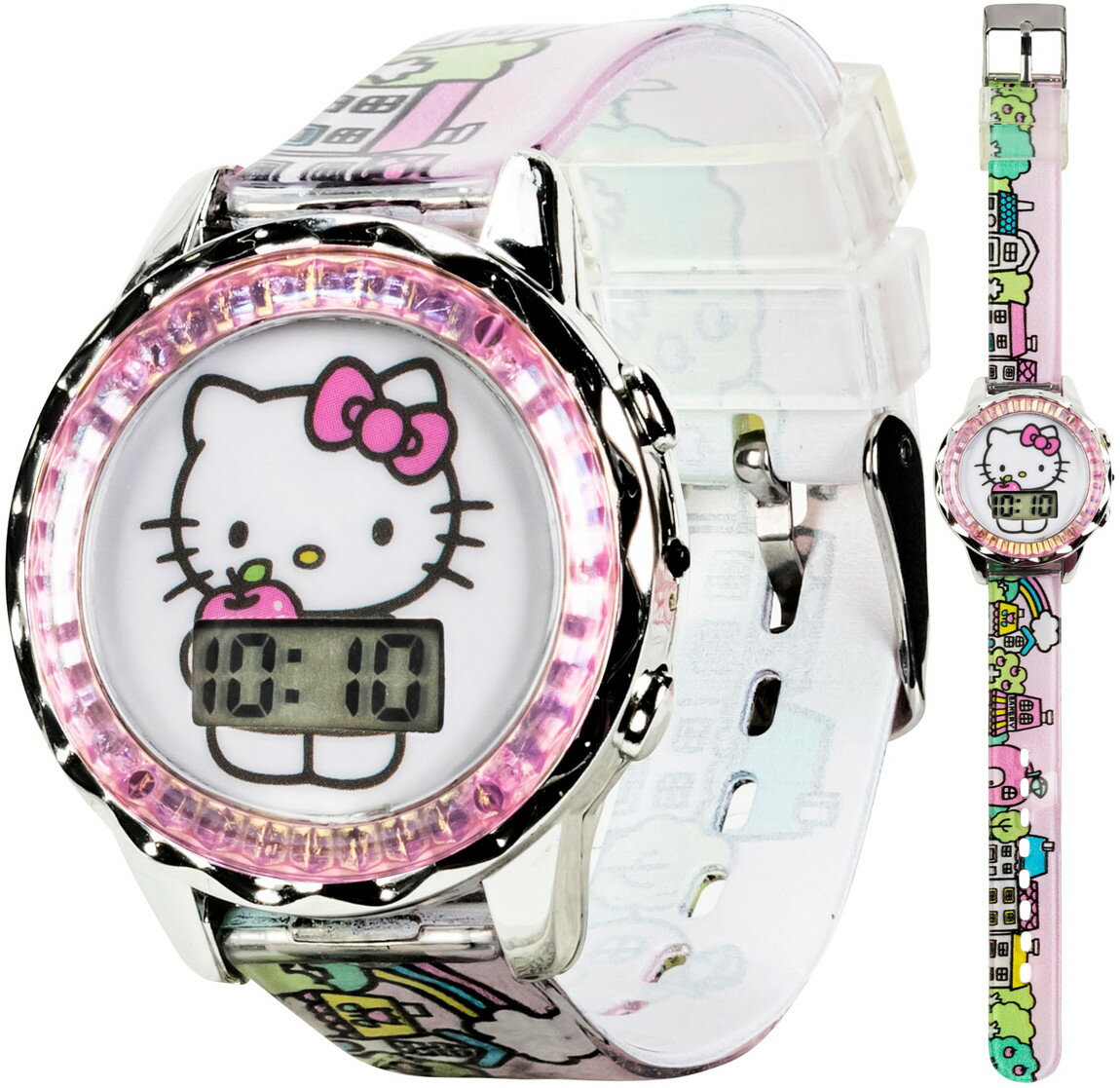 PRODUCT DETAILS Sanrio Hello Kitty キッズ デジタル 腕時計 ピンク シティスケート柄 ベルト 子供用 ウォッチ キャラクター【商品仕様】・ブランド：Sanrio・キャラクター：Hello Kitty・表示...