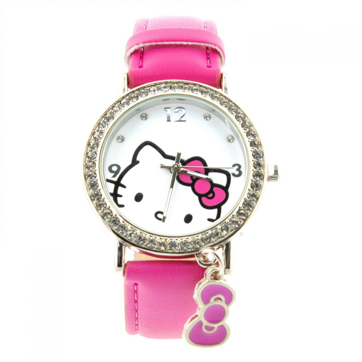 PRODUCT DETAILS Accutime Hello Kitty 腕時計 ブライトピンク ベルト リボンチャーム クリスタルベゼル アナログ【商品仕様】・ブランド：Accutime・キャラクター：Hello Kitty・表示方式：ア...