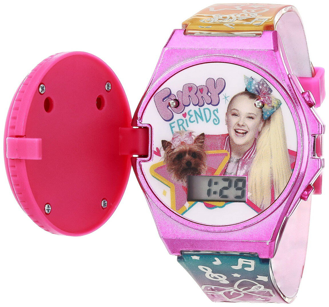 PRODUCT DETAILS Accutime JoJo Siwa キッズ デジタル腕時計 ポップトップカバー付き ピンク キャラクターウォッチ【商品仕様】・ブランド：Accutime・表示方式：デジタル・機能：ポップトップ（蓋）開閉式・...