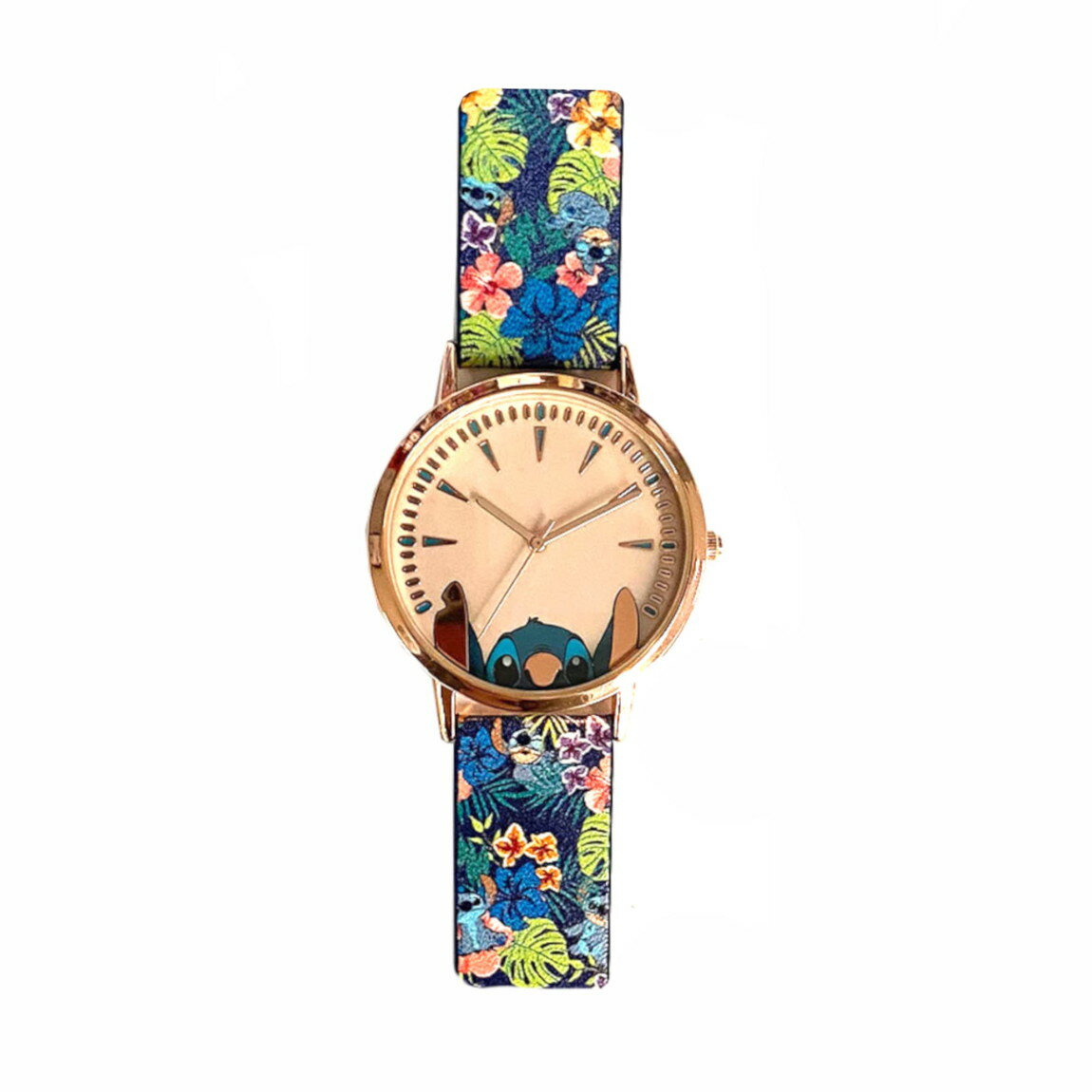 PRODUCT DETAILS Accutime Disney Lilo & Stitch レディース腕時計 アナログ クオーツ 花柄ベルト ゴールドアクセント【商品仕様】・ブランド：Accutime・キャラクター：Lilo & Stitc...