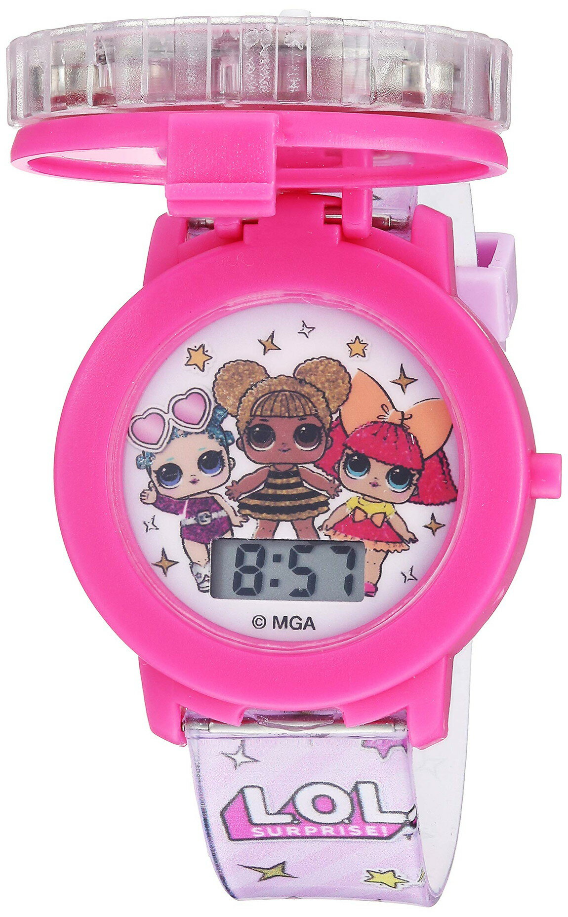 PRODUCT DETAILS L.O.L. Surprise! キッズ デジタル腕時計 ライトアップ スピナーカバー ピンク 子供用【商品仕様】・ブランド：L.O.L. Surprise!・表示方式：デジタル（LCDディスプレイ）・機能：...