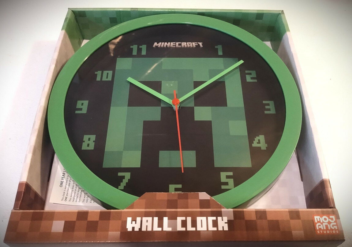 PRODUCT DETAILS Accutime Minecraft ウォールクロック クリーパーデザイン 壁掛け時計 子供部屋 アナログ時計【商品仕様】・ブランド：Accutime・商品カテゴリ：掛け時計・直径：約24.8cm・動力源：単...