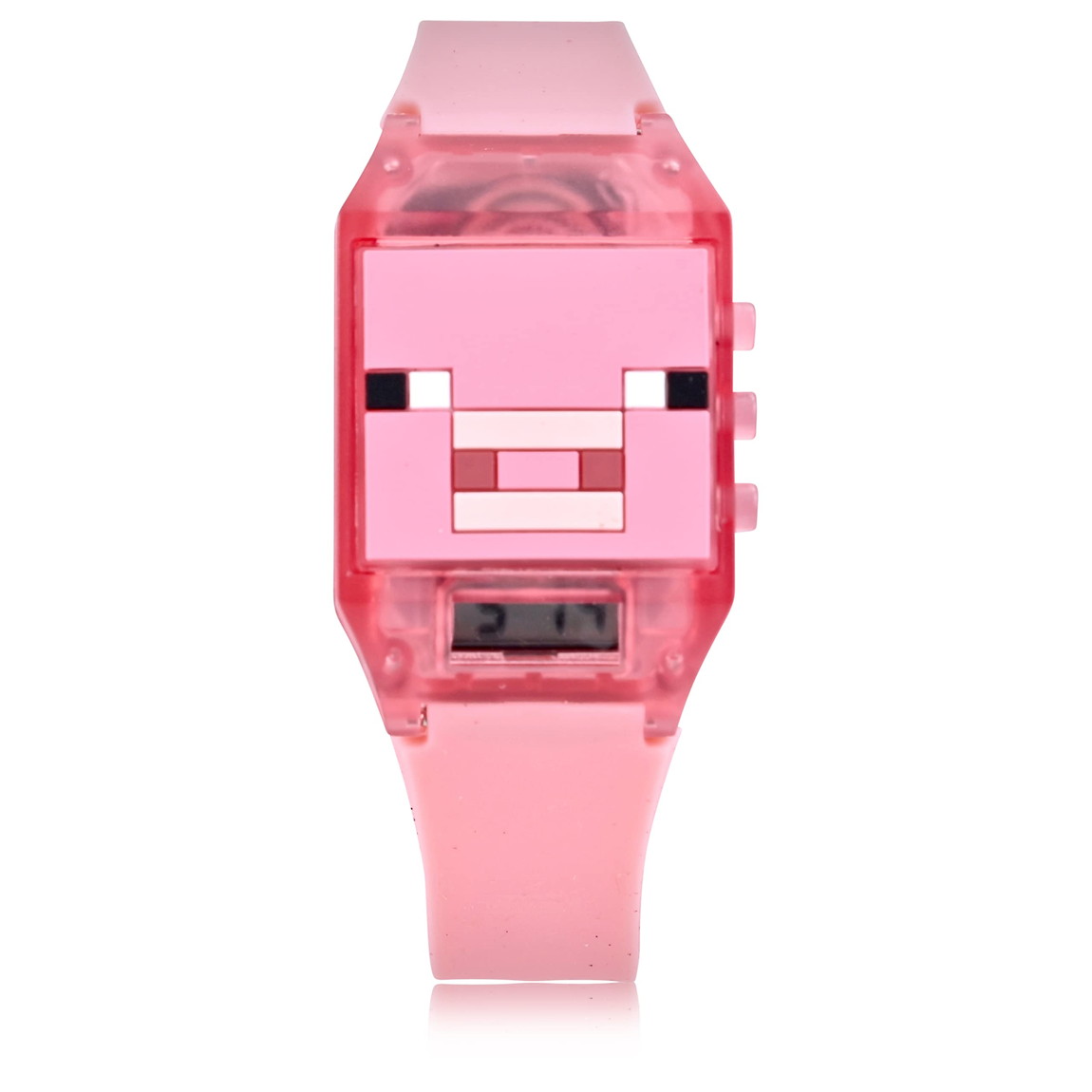 PRODUCT DETAILS Minecraft Pig デジタルウォッチ キッズ用 LEDライト付き ピンク シリコンベルト キャラクター腕時計【商品仕様】・ブランド：Minecraft・表示方式：デジタル（LCDディスプレイ）・ベルト...