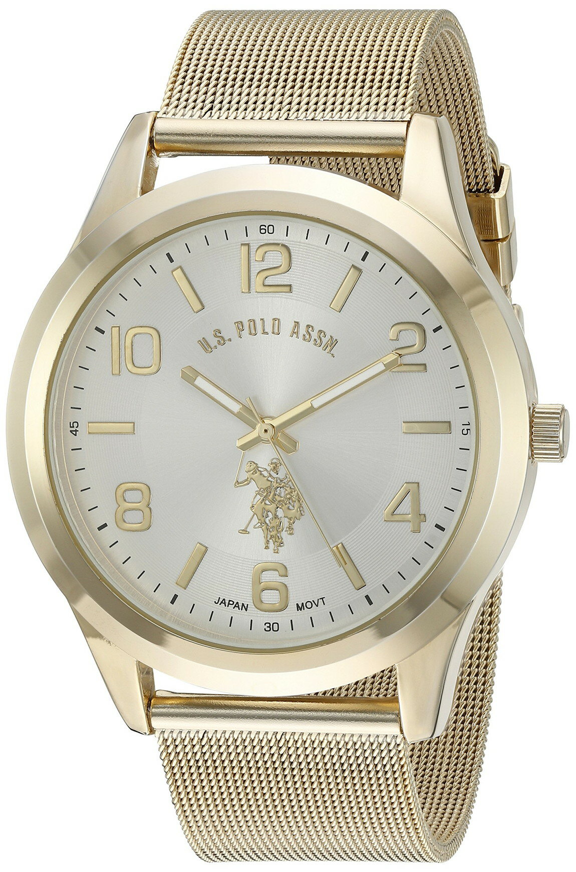 PRODUCT DETAILS U.S. Polo Assn. メンズ 腕時計 クォーツ ゴールドトーン メッシュバンド アナログウォッチ【商品仕様】・ブランド：U.S. Polo Assn.・駆動方式：アナログクォーツ・ケース直径：約45...