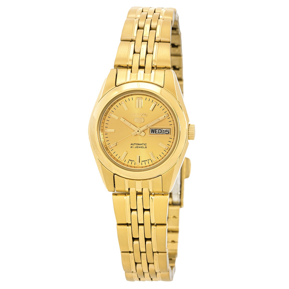 PRODUCT DETAILS Seiko 5 腕時計 ゴールド文字盤 自動巻 レディース SYMA38K1【商品仕様】・ ブランド：Seiko・ ムーブメント：自動巻 (Caliber 4207、21石、21600 vph、パワーリザーブ...