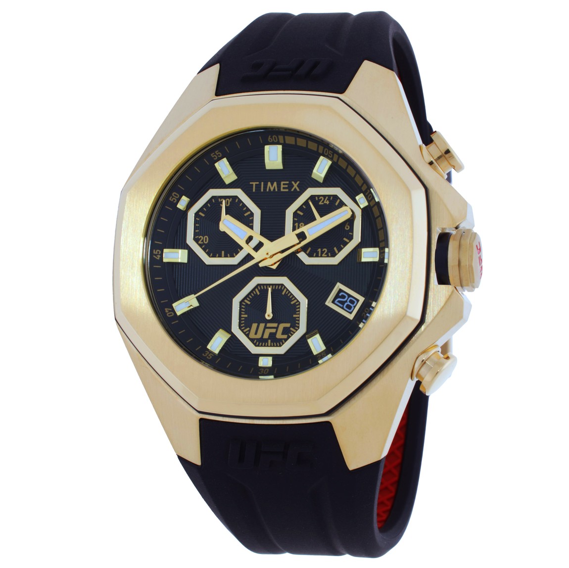 PRODUCT DETAILS Timex UFC Street Chronograph 腕時計 メンズ ブラック文字盤 ゴールドケース シリコンストラップ クオーツ TW2W69800【商品仕様】・ ブランド：Timex・ ムーブメント：...