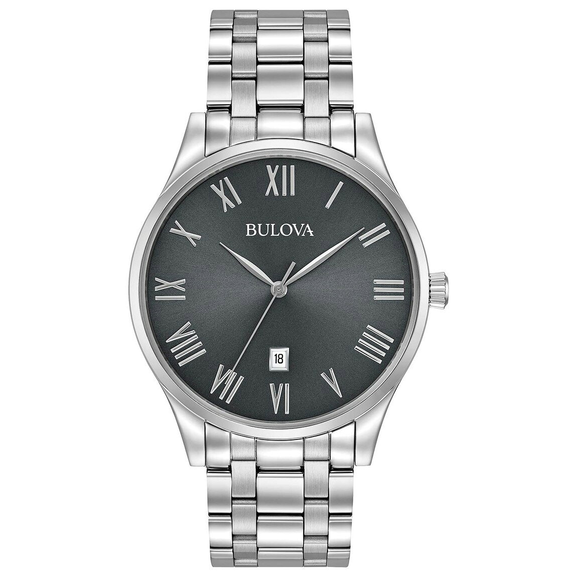 PRODUCT DETAILS Bulova Classic 腕時計 メンズ ステンレススチール クオーツ グレー文字盤 ローマンインデックス 96B261【商品仕様】・ ブランド：Bulova・ ムーブメント：クオーツ（3針/カレンダー）...