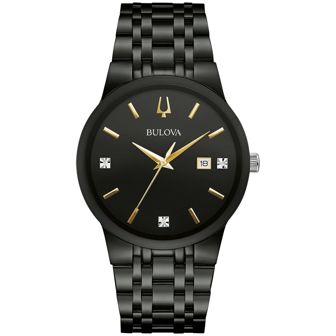 PRODUCT DETAILS Bulova Modern 腕時計 メンズ ブラック イオンプレーテッド ステンレス ダイヤモンド 40mm 98D166【商品仕様】・ ブランド：Bulova・ ムーブメント：クオーツ（3針/カレンダー）・...