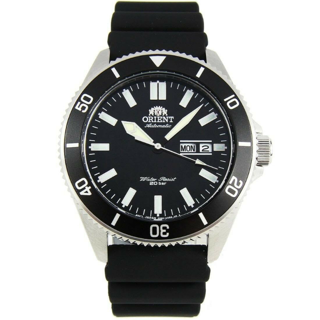 PRODUCT DETAILS Orient Kano Big Mako 腕時計 メンズ 自動巻き 手巻き付 機械式 スポーツ ブラック文字盤 ブラックシリコンベルト【商品仕様】・ ブランド：Orient・ ムーブメント：自動巻き（手巻き付...