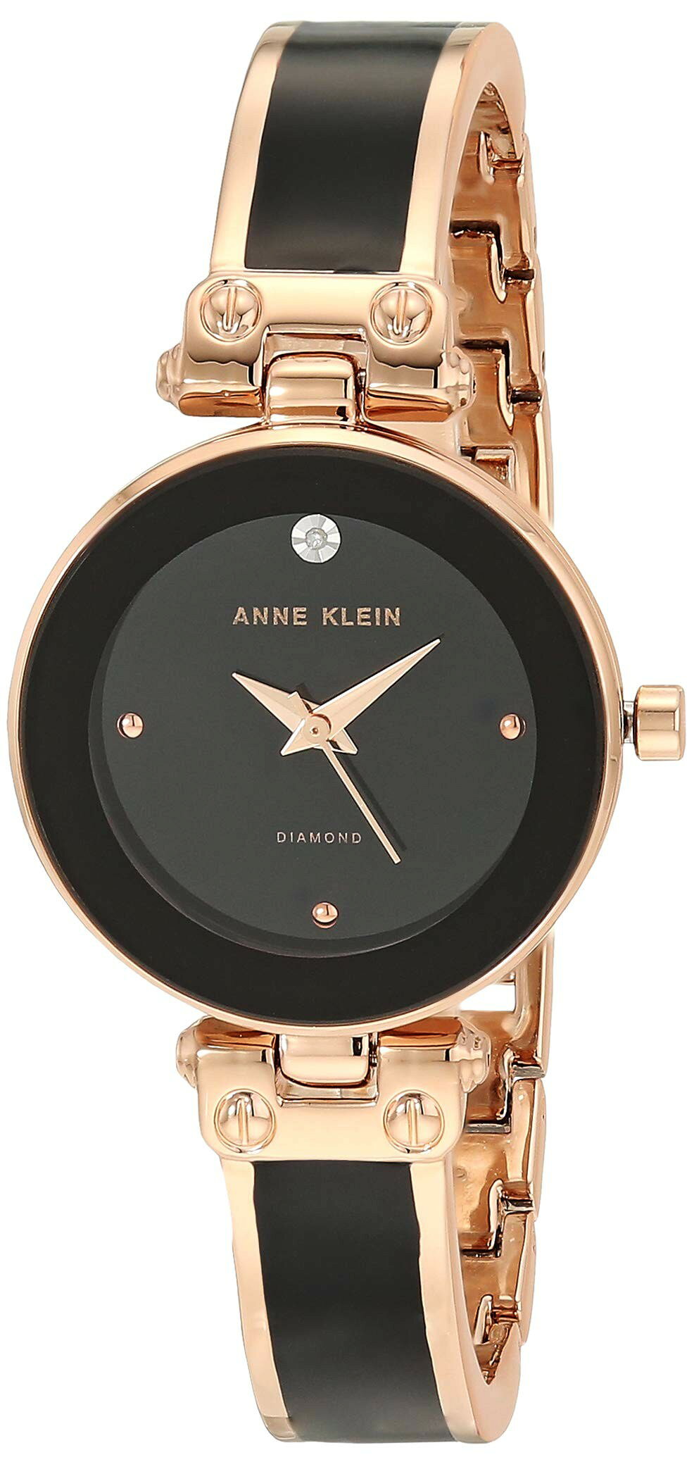 PRODUCT DETAILS Anne Klein Diamond Dial Bangle Watch 腕時計 レディース ブラック ローズゴールド AK/1980【商品仕様】・ ブランド：Anne Klein・ ムーブメント：クオーツ・...