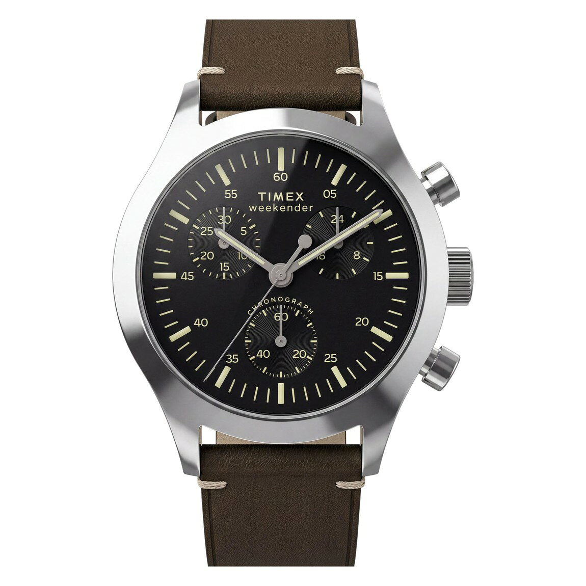 PRODUCT DETAILS Timex Weekender New England Chronograph 腕時計 メンズ 40mm ブラック文字盤 ブラウンレザーストラップ【商品仕様】・ ブランド：Timex・ ムーブメント：クオーツ...