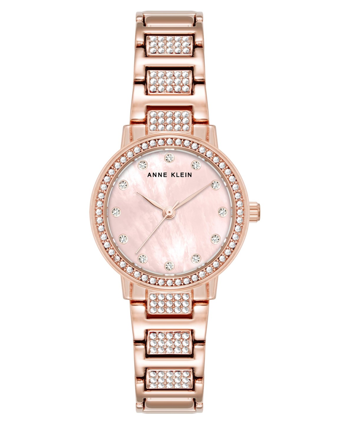 PRODUCT DETAILS Anne Klein Crystal Accented Bracelet Watch 腕時計 レディース ピンクパール文字盤 クオーツ【商品仕様】・ ブランド：Anne Klein・ ムーブメント：クオーツ（...