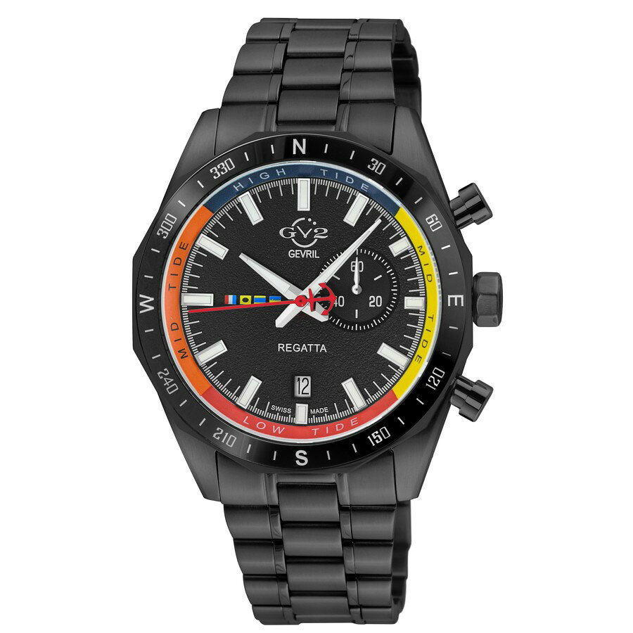 PRODUCT DETAILS GV2 by Gevril Regatta 腕時計 ブラックダイヤル クオーツ メンズ 42704B【商品仕様】・ ブランド：GV2 by Gevril・ シリーズ：Regatta・ ムーブメント：クオーツ（...
