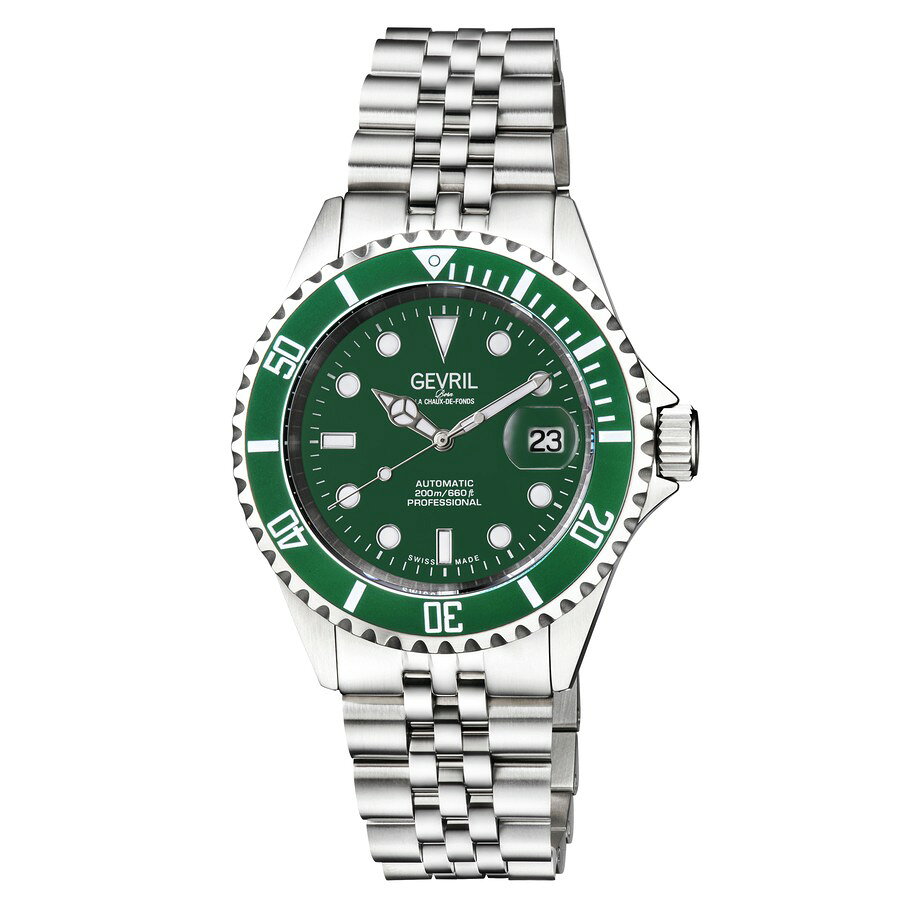 PRODUCT DETAILS Gevril Wall Street 腕時計 グリーン文字盤 自動巻き メンズ 4859B【商品仕様】・ ブランド：Gevril・ ムーブメント：自動巻き（Sellita Caliber SW200 / 26...