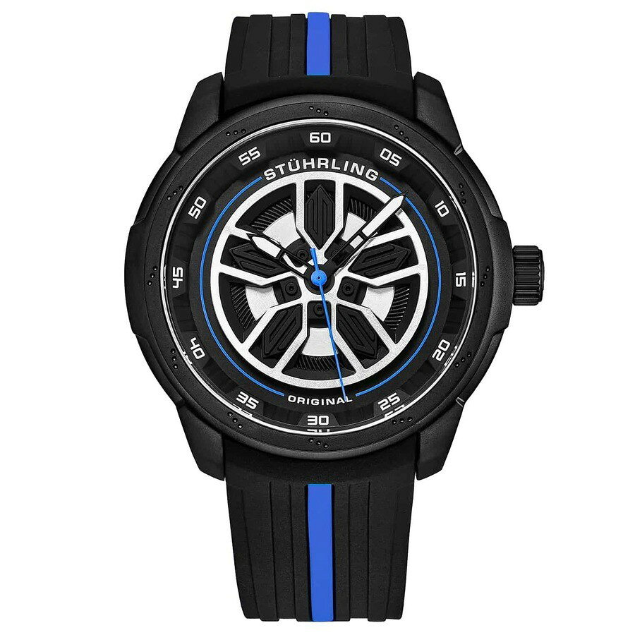 PRODUCT DETAILS Stuhrling Original Aviator 腕時計 メンズ ブラック文字盤 クオーツ 44mm シリコンストラップ M15580【商品仕様】・ ブランド：Stuhrling Original・ ムー...