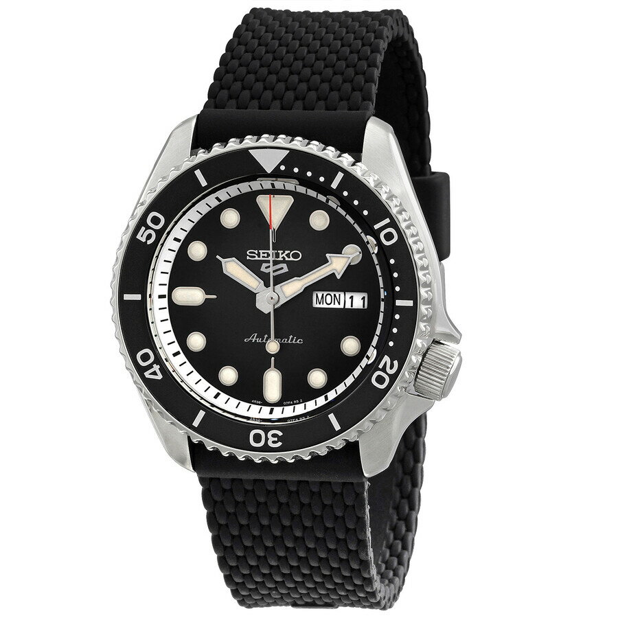 PRODUCT DETAILS Seiko 5 sports 腕時計 メンズ 自動巻き ブラック文字盤 シリコンベルト デイデイト表示 スポーツウォッチ【商品仕様】・ ムーブメント：自動巻き（キャリバー4R36、24石）・ ケース素材：ステ...