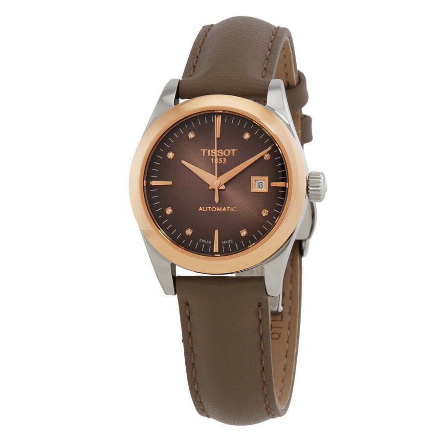 PRODUCT DETAILS Tissot レディース 腕時計 自動巻き ブラウン文字盤 18Kローズゴールドベゼル レザーベルト ダイヤモンドインデックス【商品仕様】・ムーブメント：自動巻き（パワーリザーブ約48時間）・ケース素材：ステ...