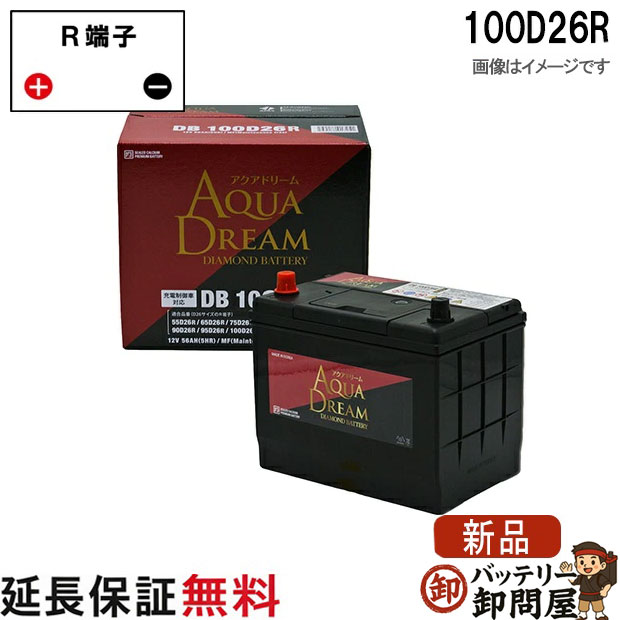 .商品概要 ■ 100D26R アクアドリーム ダイヤモンド メーカー AQUA DREAM 品番 DB-100D26R 規格 容量(20時間率)： 70Ah 長257 幅172 総高220mm 互換 80D26R / 85D2...