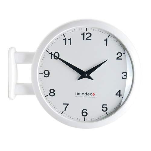 両面電波時計 ダブルフェイス ウォール クロック ブラック ABS樹脂 壁付け 両面 時計 リビング A5(WH)重 量：約1200g素材:ABS樹脂, 曲面硝子サイズ : 時計本体 直径255mm期間：メーカー1年間商品画像と実物のお色は...