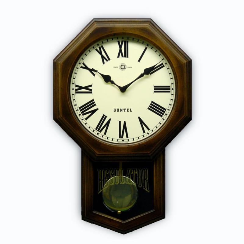 さんてる 日本製モダンアンティーク振り子時計 (ローマ文字8角) QL724R-ANサイズ：40×26×7cm重量：1120g材質：天然木、ポプラ材+MDF（集成材）ムーブメント：SKP製振子クォーツムーブメント電池：マンガン単三