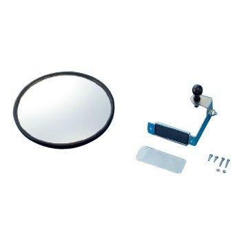 緑十字 小型カーブミラー（マグネットタイプ） 黒 壁丸15BK 147mmΦ 取付金具付 276012●鏡面飛散防止加工●屋内外両用