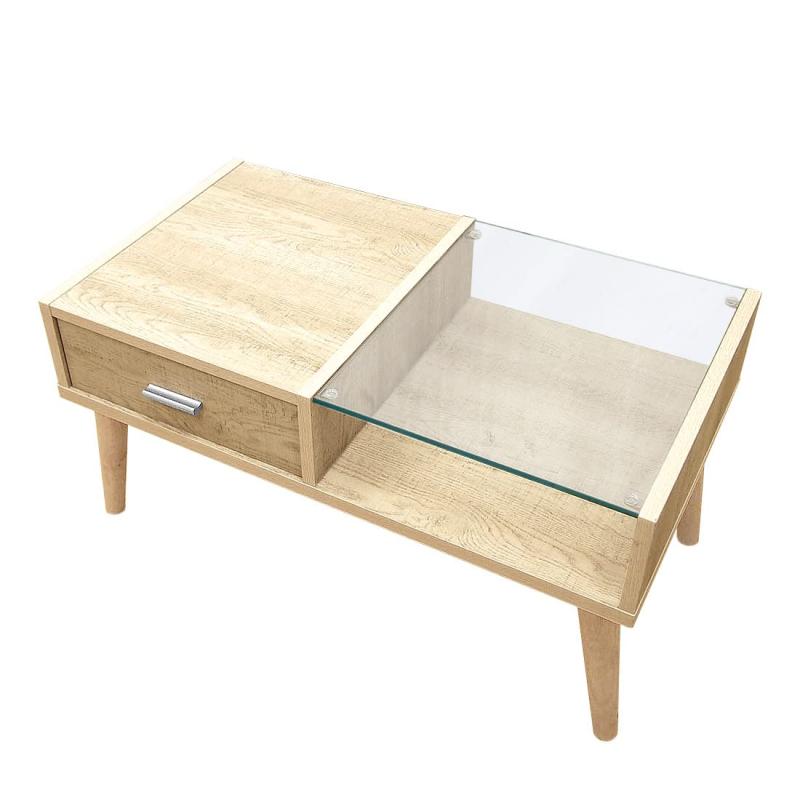 アーバン通商 センターテーブル カフェテーブル リビング ガラス天板 T-001