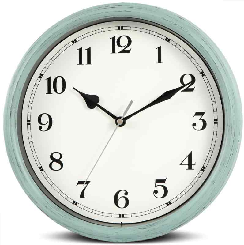 Nbdeal 掛け時計 電波時計 連続秒針 静音 直径28cm アナログ エアリアルレトロ