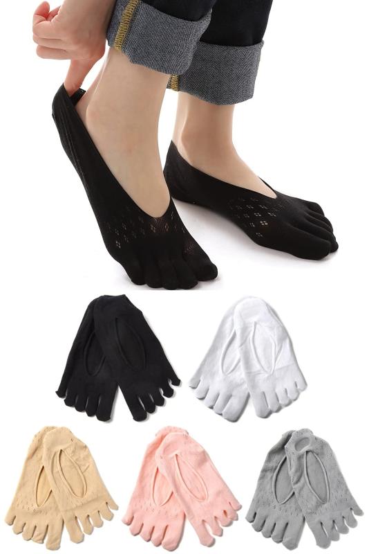 [ApeStone] 5本指ソックス 消臭 滑り止め フリーサイズ 浅履き タイツ パンプス 5足セット【素材構成】綿92%, ポリエステル 5%, その他 3%【サイズ】フリーサイズで幅広い世代に御使用いただけます。柔らかくピタッとフィッ...