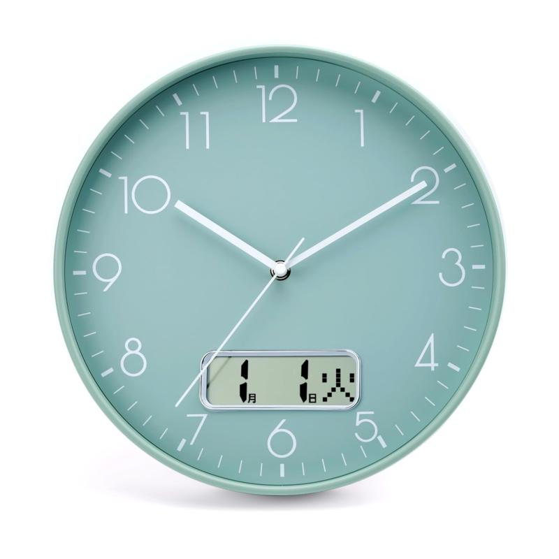 掛け時計 電波時計 直径30cm 静音設計 連続秒針 日付・曜日表示 おしゃれ 壁掛け時計TimeScry