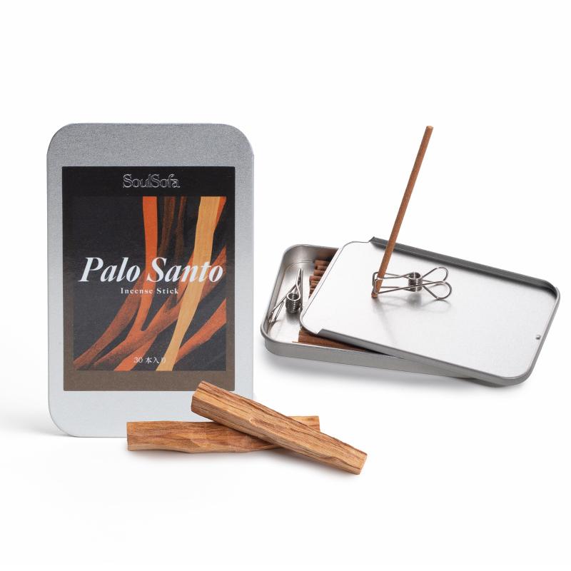 SoulSofa パロサント 線香 インセンス スティック 【お香立て不要・携帯一体型・クリップ付】 100%天然素材 お香 浄化用 ヨガ 瞑想 リラックス 燃焼25分 プレゼントに最適 (30本入)【お香立て不要、これ一つで完結】 スライ...