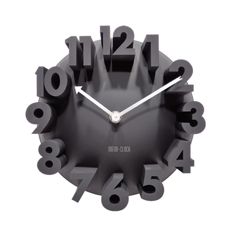 立体時計 3D ナンバー ラウンド ウォールクロック 壁掛け時計サイズ：約 H22cm× W22cm× D8.2cm；重量：450g。カラー：レッド ブラック ホワイト素材：ABS樹脂。3D 吊り下げ数字: 時間の数字は 3D 形式で表示さ...