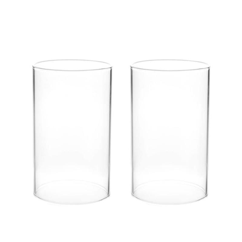 NUOLUX キャンドルホルダー 透明ガラス 蝋燭立て 防風 キャンドルカバー シリンダー 円柱形 8x15cm 2個セット 雰囲気 燭台 インテリア ウェディング テーブル 飾り ウェディングテーブル透明ガラス素材：クリアな透明ガラスを使...