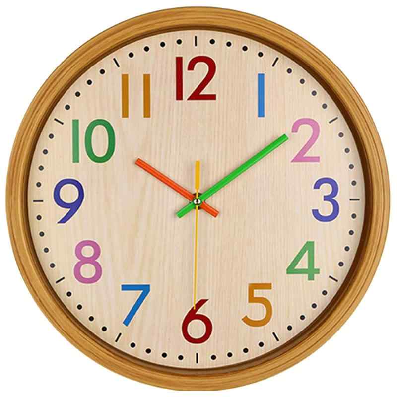 Life System(ライフシステム) 掛け時計 連続秒針 壁掛け時計 オシャレ 静音 インテリア 時計 子供部屋に CL002木目調のナチュラルブラウンをベースにパステルカラーの数字が配置された可愛い時計です。文字も大きく見やすいので子...