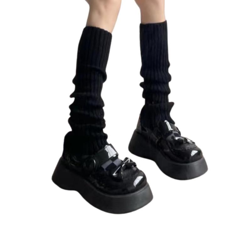 [HaNaRuNa] レッグウォーマー ニット 40cm レディース ガールズ ふわふわ 冬用 防寒 冷え対策 フリーサイズ 白 黒 ホワイト ブラック シンプル 厚手 暖かい 足元 保温 おしゃれ [並行輸入品]【冬の必需品・ニットレッグ...