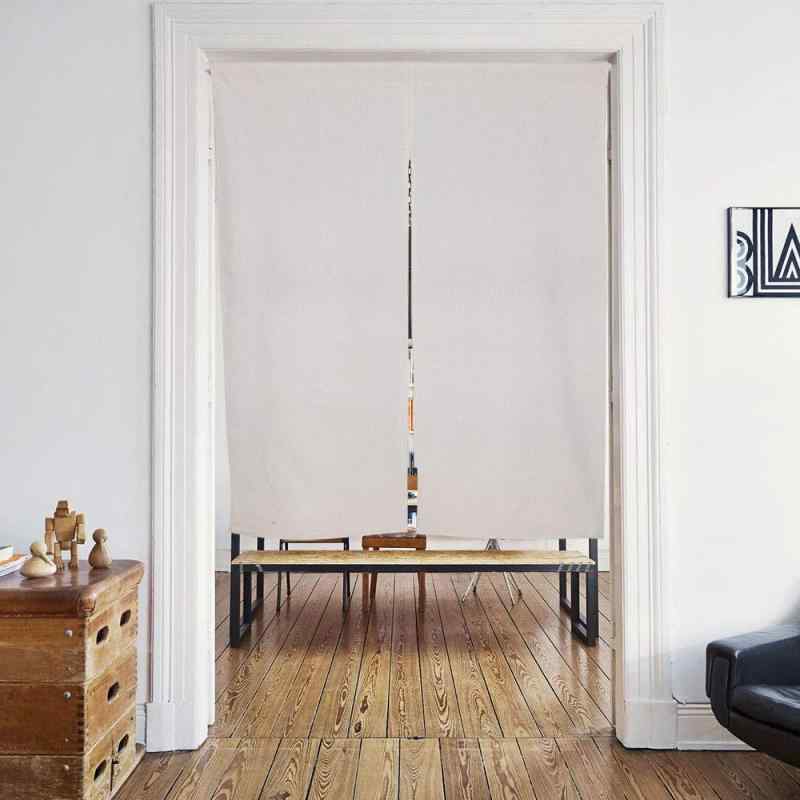 Dehome のれん 暖簾 無地 和風 シンプル 間仕切り ロング おしゃれ 目隠し ベージュホワイト