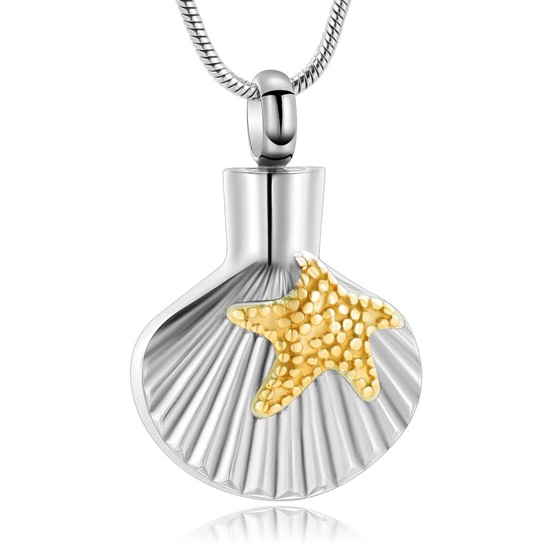 貝殻の火葬のペンダントの小さい骨壷の灰の記念品の骨壷のネックレス【クロス骨壺ネックレス】- 美しくシンプルなシルバーステンレススチールクロスネックレスは、モダンで控えめです。 手作りのクロスネックレス、火葬ジュエリー、メモリアルジュエリー、...