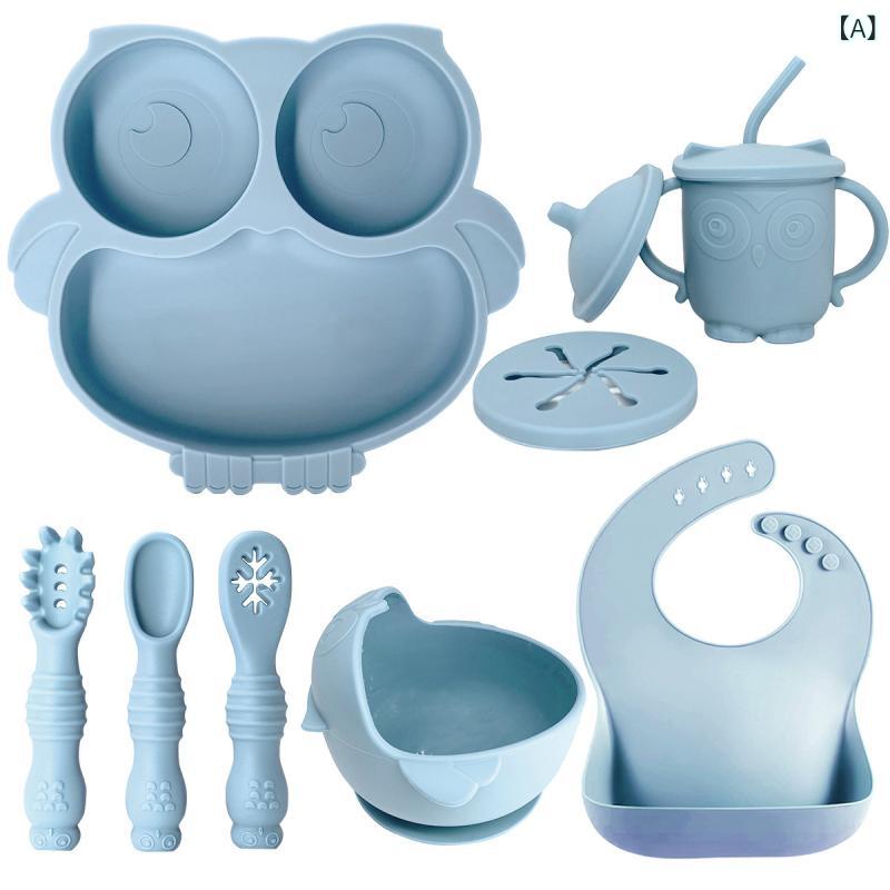 子供の 食器の 食品 級の シリコンの 食器の セットの コップの フォークの スプーンの 赤ちゃんの 補助 食品の ツールの 母子の 製品は 越境に 供えます。貨物番号: HP-030輸入ですか: いいえソースカテゴリ: 現物製品カテゴリ...