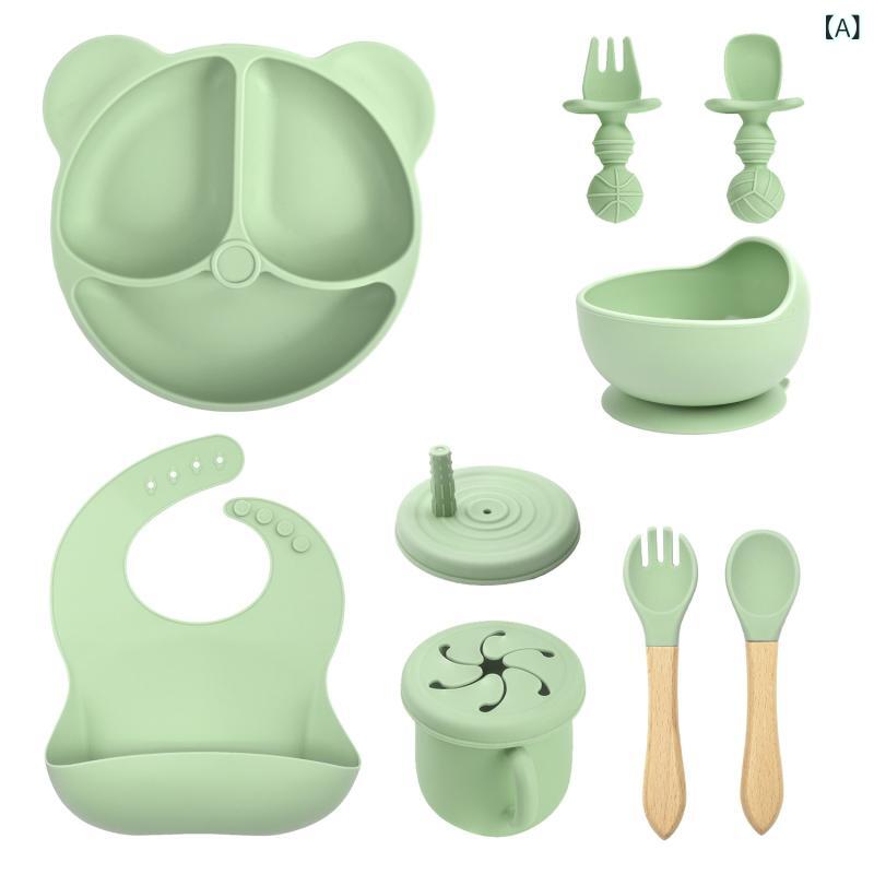 クロス ボーダー 子供 用 シリカゲル 食器 セット 赤ちゃんの 補助 食 碗 シリカゲルの フォーク スプーン 碗の 漫画の 特別 メニューの 8 点 セット商品番号: M114-5輸入ですか: いいえ供給カテゴリー: スポット製品カテゴ...