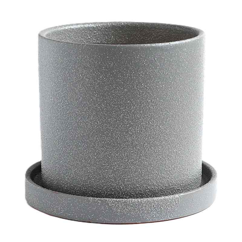 陶里 皿付鉢 コルムナ グレー CF03-14GR多肉植物や観葉植物の植込みにおすすめサイズ:鉢/径13.5×H13cm(内径12.5cm)・皿/径16cm土の容量(約)1.5リットル素材:陶器生産国:中国