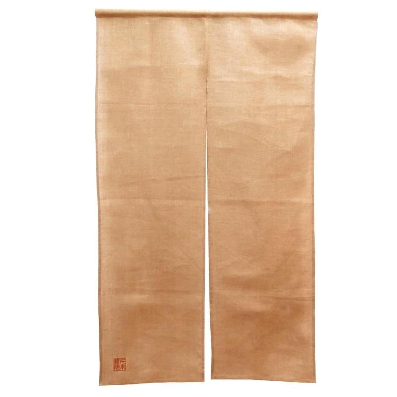 千糸繍院 麻暖簾/のれん 黄麻（ジュート）100% サイズ 82cm×142cm 生成りシンプル＆ナチュラルをコンセプトに生まれた素朴で自然な風合いの生成り黄麻（ジュート）100％の2分割暖簾（のれん）です。太めの麻糸を格子に編んだ清涼感あ...
